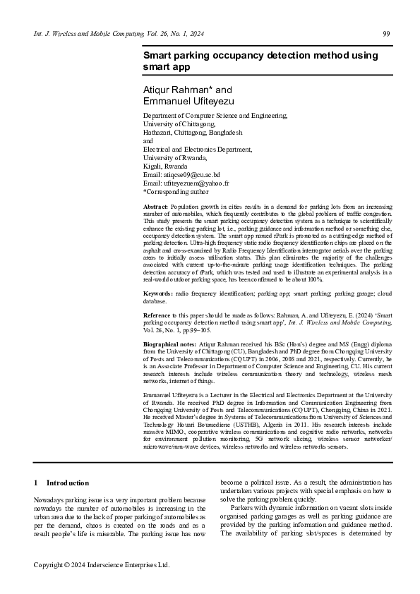 Pdf Smart Parking Occupancy Detection Method Using Smart App