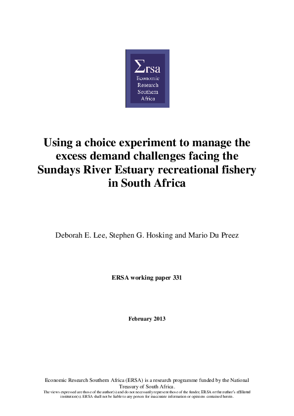 (PDF) Using a choice experiment to manage the excess demand challenges ...