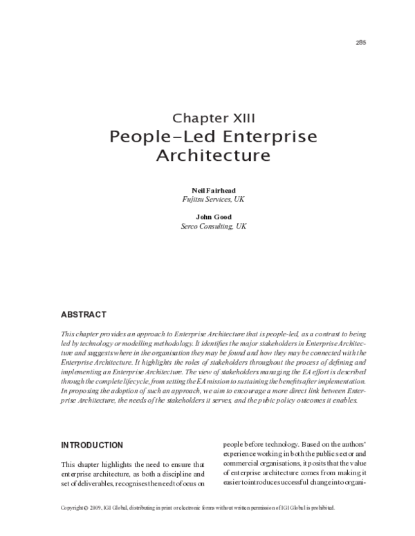 (PDF) People-Led Enterprise Architecture