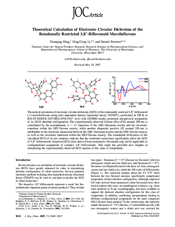 Pdf Theoretical Calculation Of Electronic Circular Dichroism Of The Rotationally Restricted 3