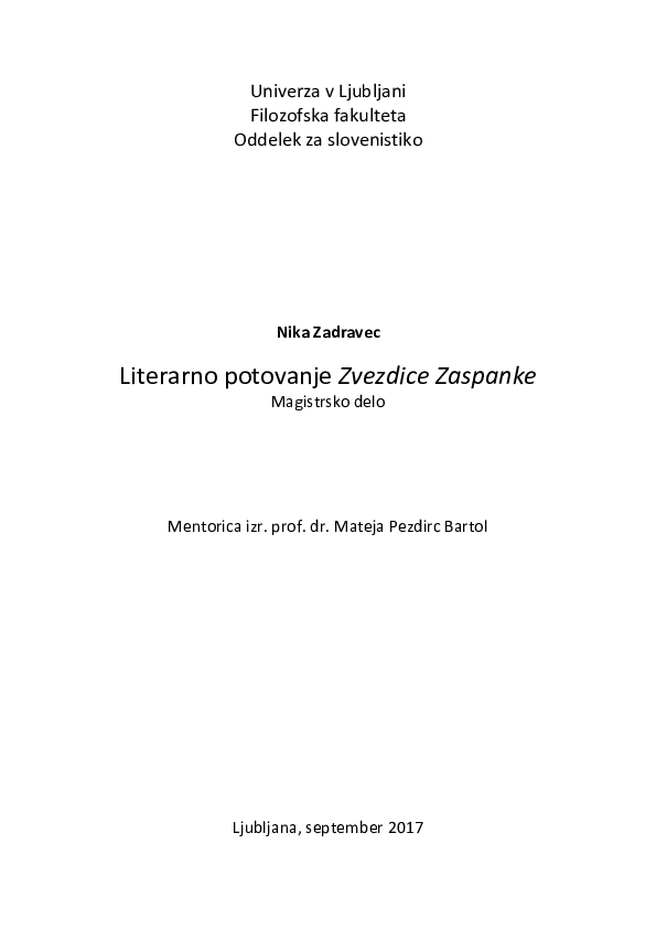(PDF) Literarno potovanje Zvezdice Zaspanke