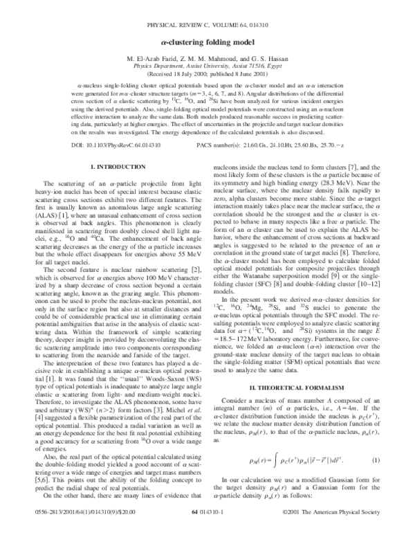 (PDF) Α-Clustering Folding Model
