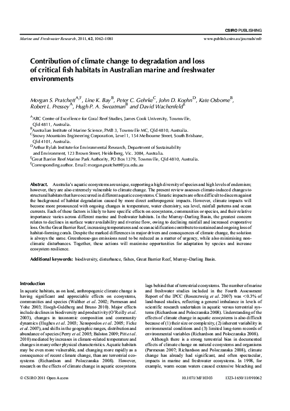 (PDF) Contribution of climate change to degradation and loss of ...