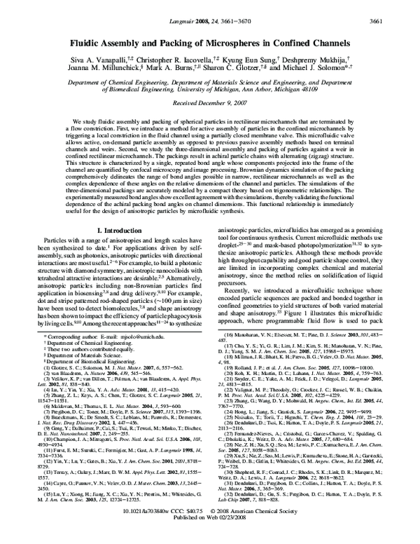 (PDF) Fluidic Assembly and Packing of Microspheres in Confined Channels