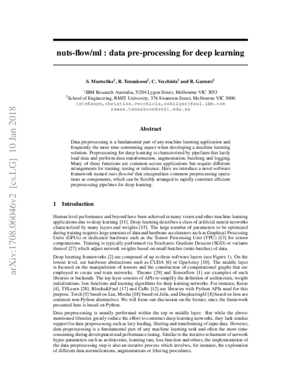 (PDF) Nuts-Flow/ML: Data Pre-Processing for Deep Learning