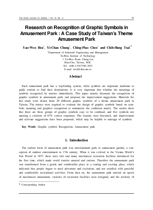 (PDF) Research on Recognition of Graphic Symbols in Amusement Park: A ...