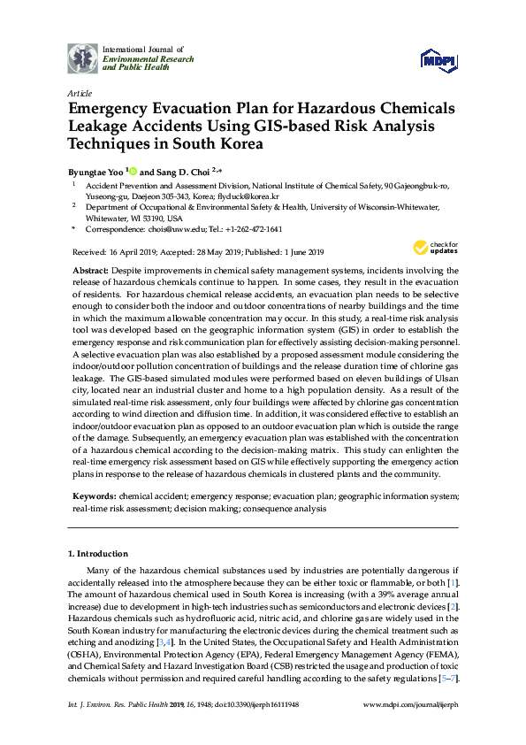 (PDF) Emergency Evacuation Plan for Hazardous Chemicals Leakage ...