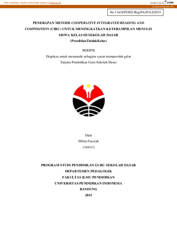 (PDF) Penerapan Metode Cooperative Integrated Reading and Composition (Circ) Untuk Meningkatkan ...