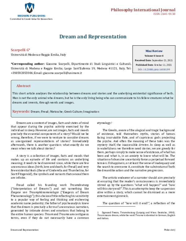 (PDF) Dream and Representation