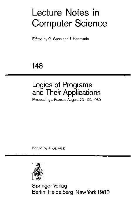 (PDF) Logics of Programs and Their Applications
