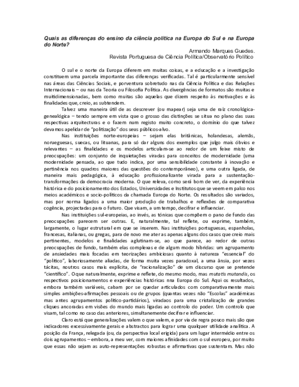 (DOC) Armando Marques Guedes (2013), “Quais as diferenças do ensino da ...