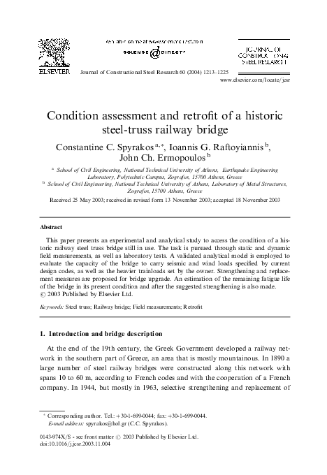 (PDF) Condition assessment and retrofit of a historic steel-truss ...