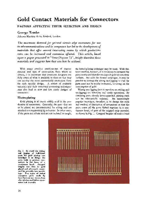 (PDF) Gold contact materials for connectors