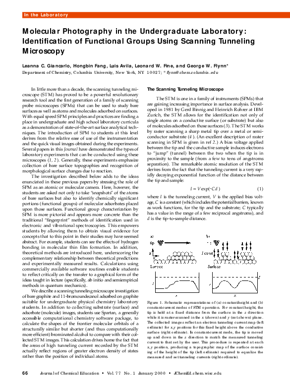 (PDF) Molecular Photography in the Undergraduate Laboratory: Identification of Functional Groups ...