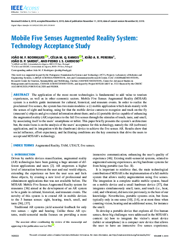 (PDF) Mobile Five Senses Augmented Reality System: Technology ...
