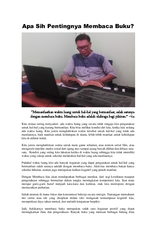 (PDF) Apa Sih Pentingnya Membaca Buku?