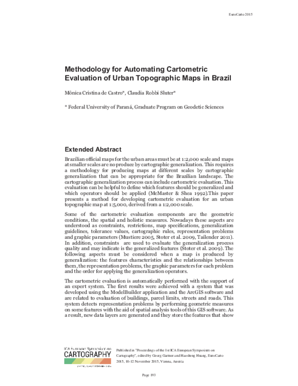 (PDF) Methodology for Automating the Cartometric Evaluation of Urban ...