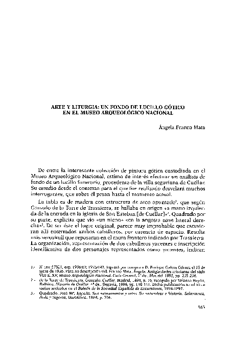 (PDF) Arte y liturgia: un fondo de lucillo gótico en el museo ...