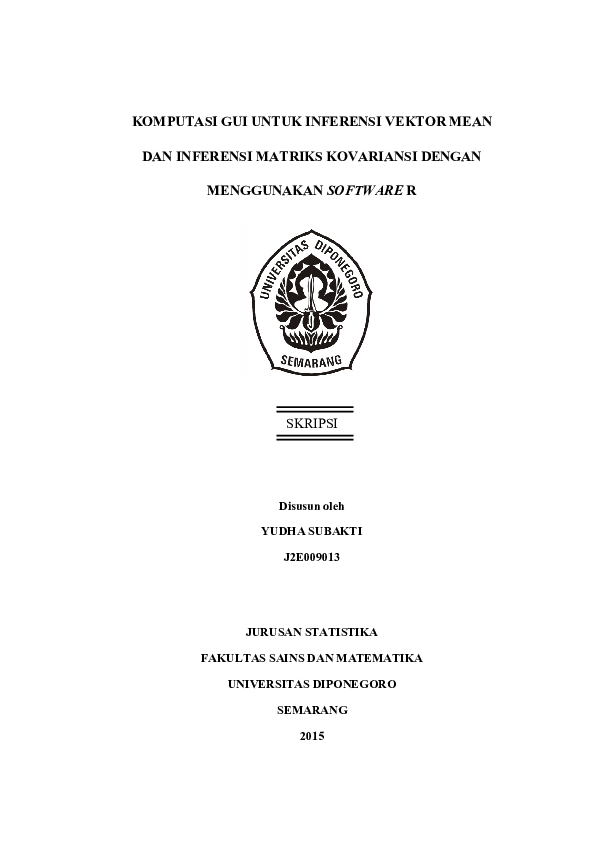 (PDF) Komputasi Gui Untuk Inferensi Vektor Mean Dan Inferensi Matriks ...