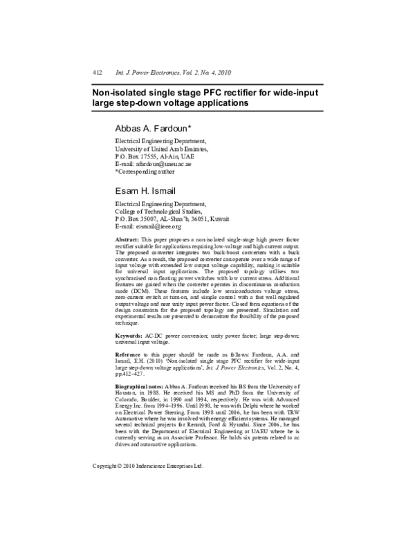 (PDF) Non-isolated single stage PFC rectifier for wide-input large step ...