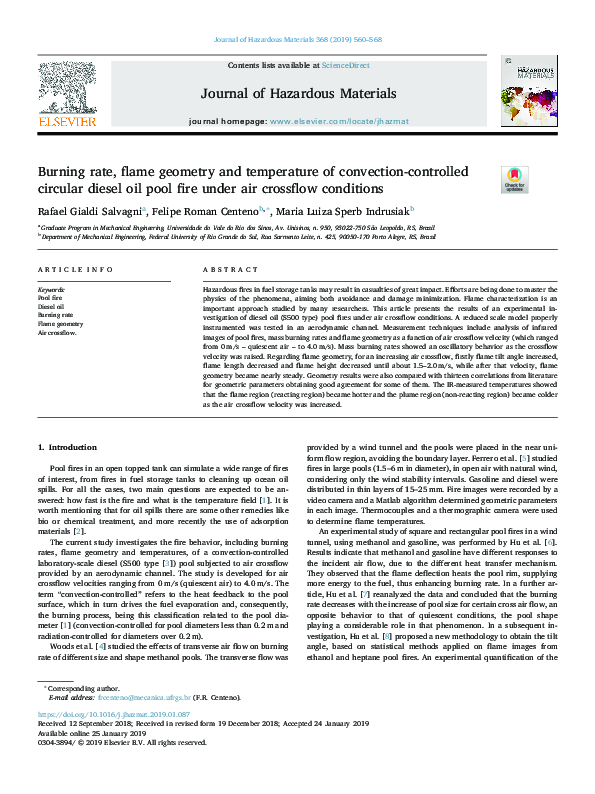 (PDF) Burning rate, flame geometry and temperature of convection ...