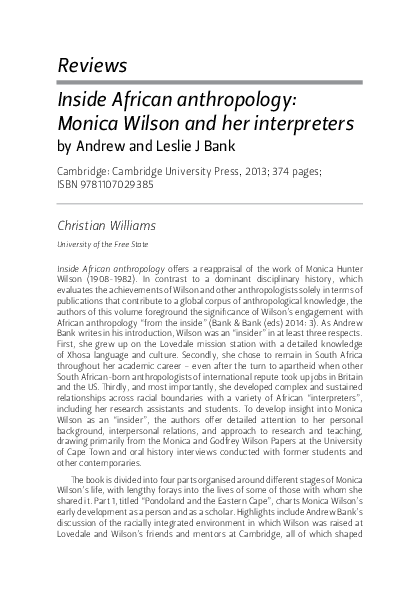 (PDF) Inside African Anthropology
