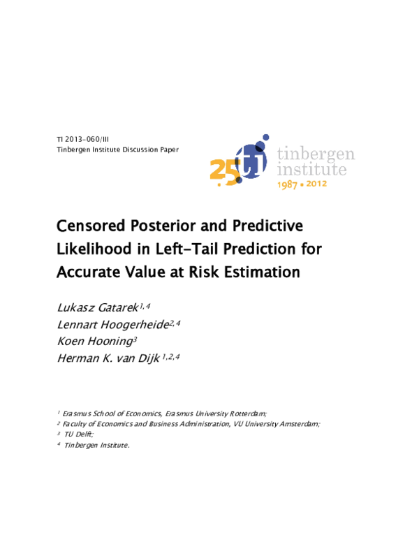 (PDF) Censored Posterior and Predictive Likelihood in Bayesian Left ...