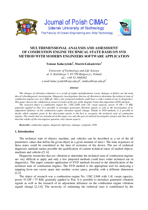 (PDF) Multidimensional analysis and assessment of combustion engine ...