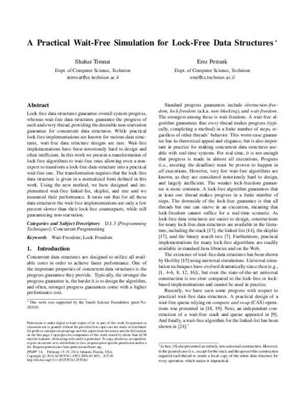 (PDF) A practical wait-free simulation for lock-free data structures