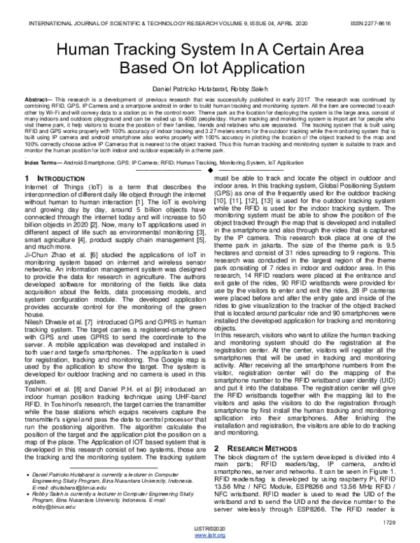(PDF) Human Tracking System In A Certain Area Based On Iot Application