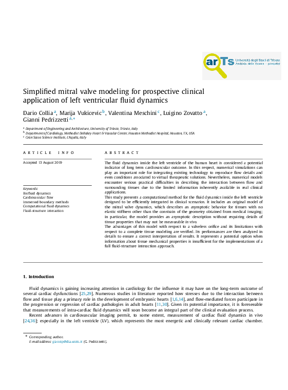 (PDF) Simplified mitral valve modeling for prospective clinical application of left ventricular ...