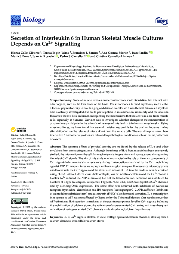 (PDF) Secretion of Interleukin 6 in Human Skeletal Muscle Cultures ...