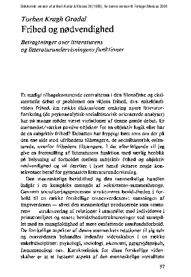(PDF) Frihed og nødvendighed