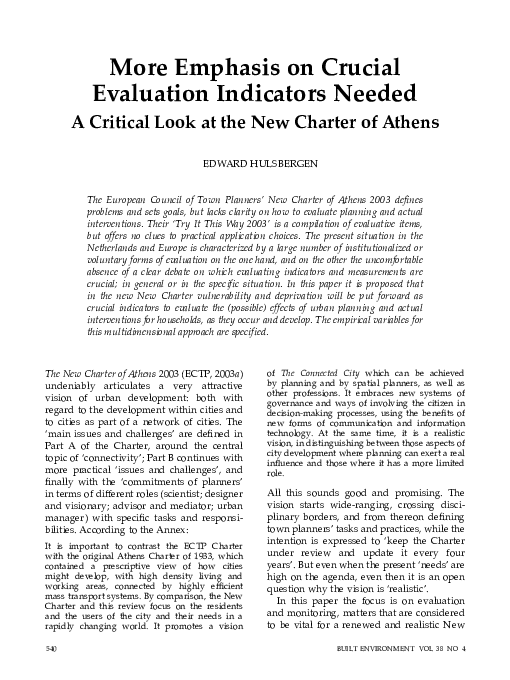 (PDF) More Emphasis on Crucial Evaluation Indicators Needed: A Critical ...