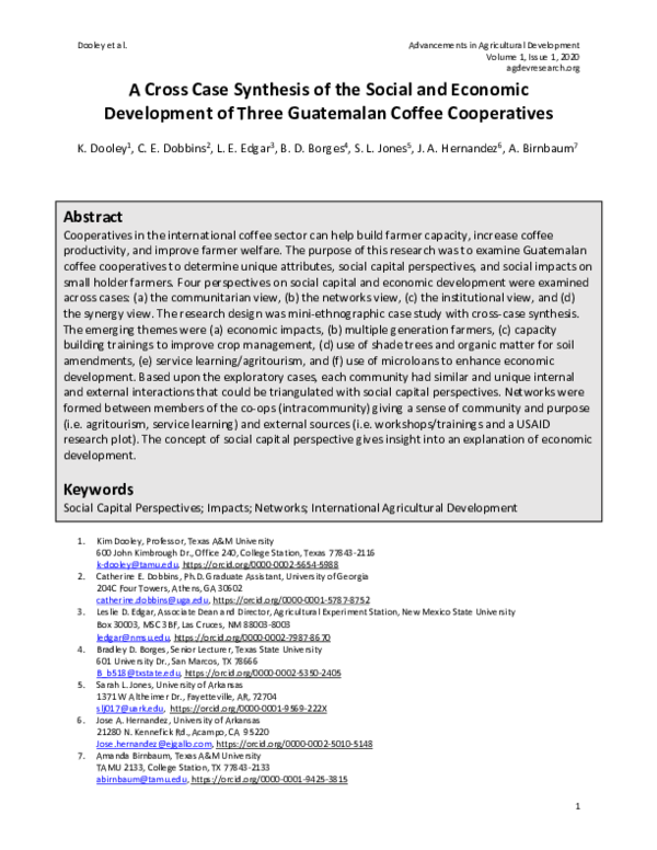 (PDF) A cross case synthesis of the social and economic development of ...