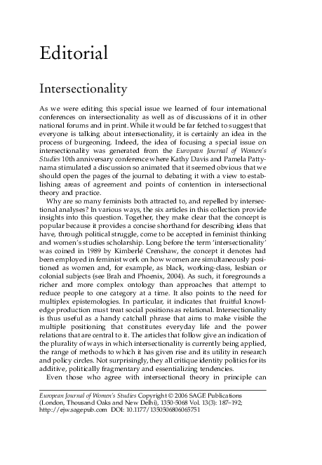 (PDF) Intersectionality