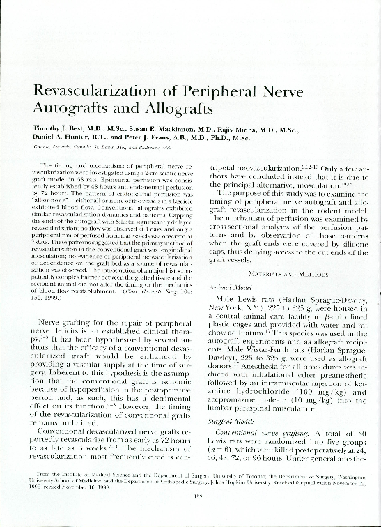 (PDF) Revascularization of Peripheral Nerve Autografts and Allografts ...