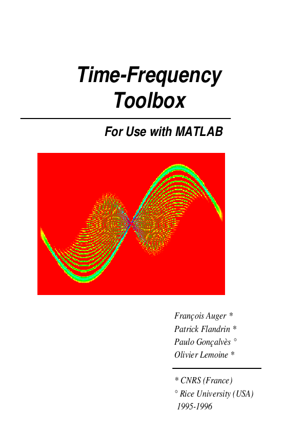 (PDF) Time - frequency toolbox for use with MATHLAB