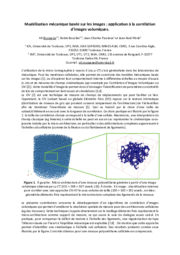 (PDF) Modélisation mécanique basée sur les images : application à la ...