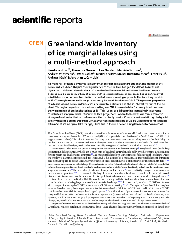 (PDF) Greenland-wide inventory of ice marginal lakes using a multi ...