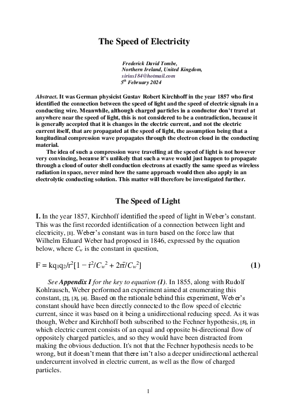 (PDF) The Speed of Electricity