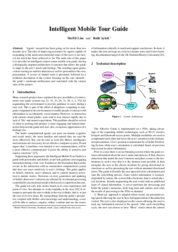 (PDF) Intelligent mobile tour guide