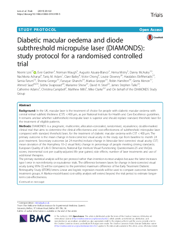 (PDF) Diabetic macular oedema and diode subthreshold micropulse laser ...