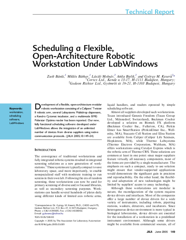 (PDF) Flexible Robotic Workstation Scheduling Software with LabWindows