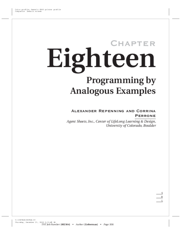 (PDF) Programming by Analogous Examples