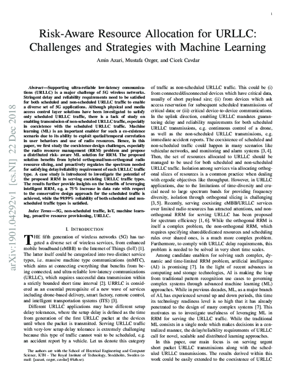 (PDF) Risk-Aware Resource Allocation for URLLC: Challenges and ...