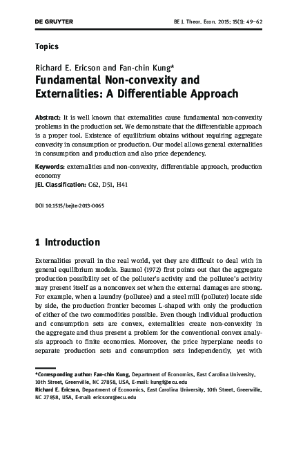 (PDF) Fundamental Non-Convexity and Externalities: A Differentiable Approach