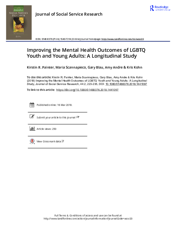 (PDF) Improving the Mental Health Outcomes of LGBTQ Youth and Young ...
