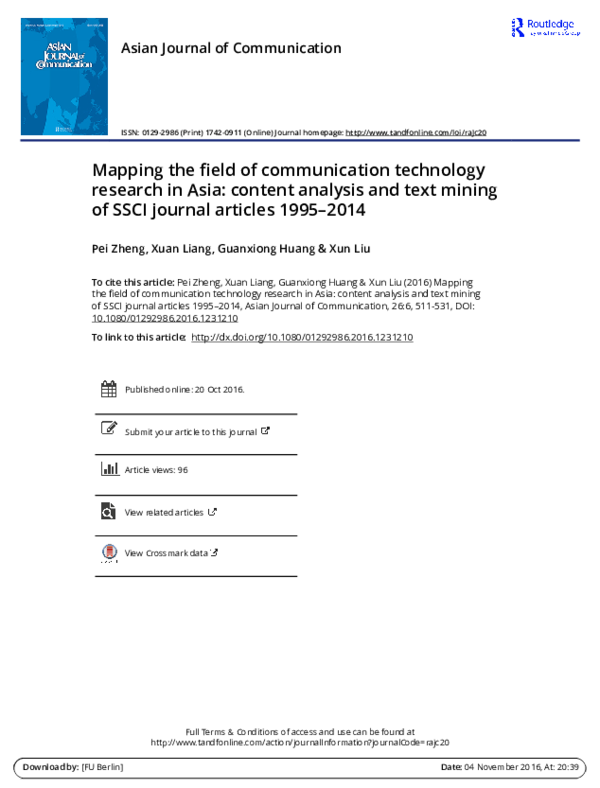 (PDF) Mapping the field of communication technology research in Asia ...