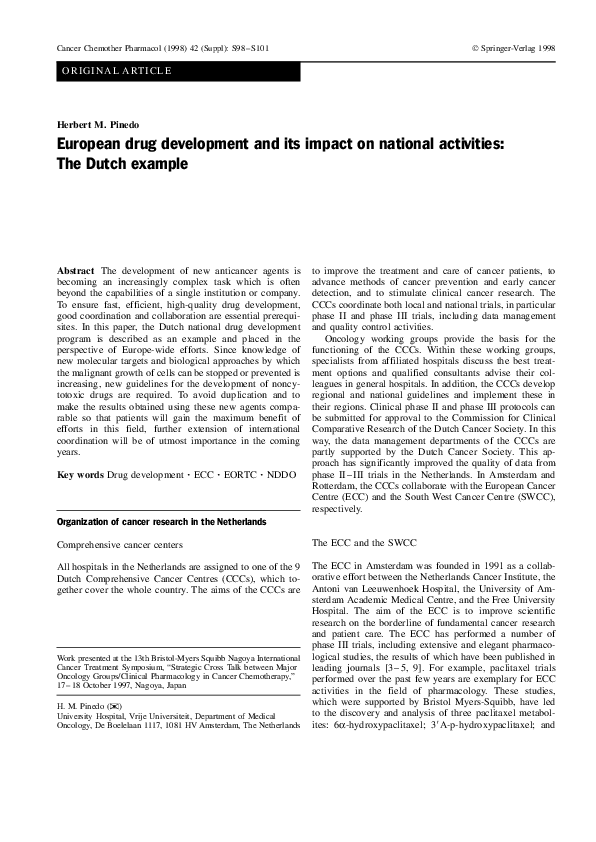 (PDF) European drug development and its impact on national activities ...